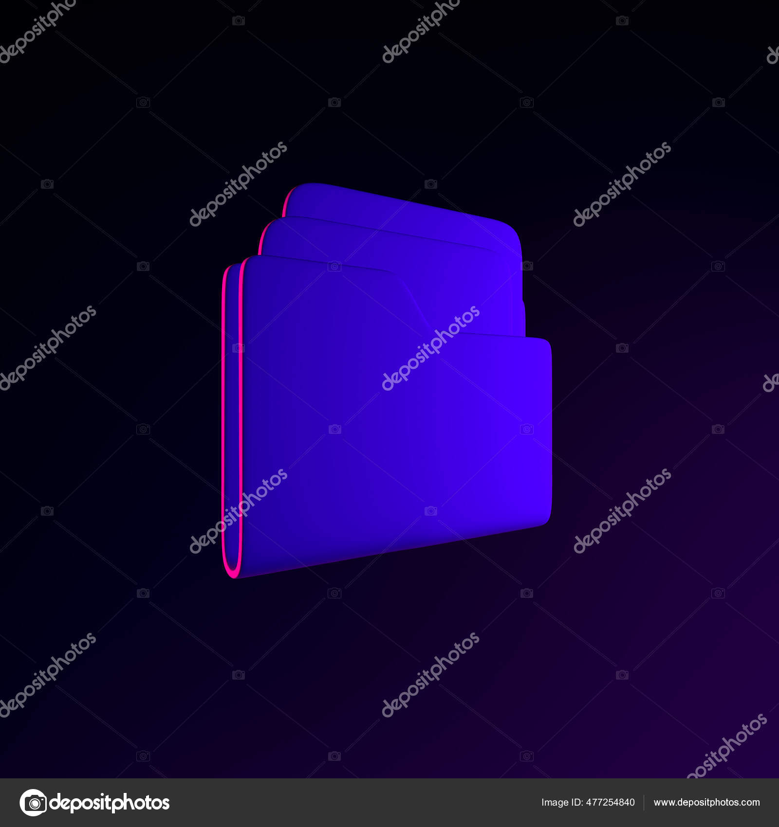 Pictograma Folder Neon Documente Redare Interfață Element Simbolul ...