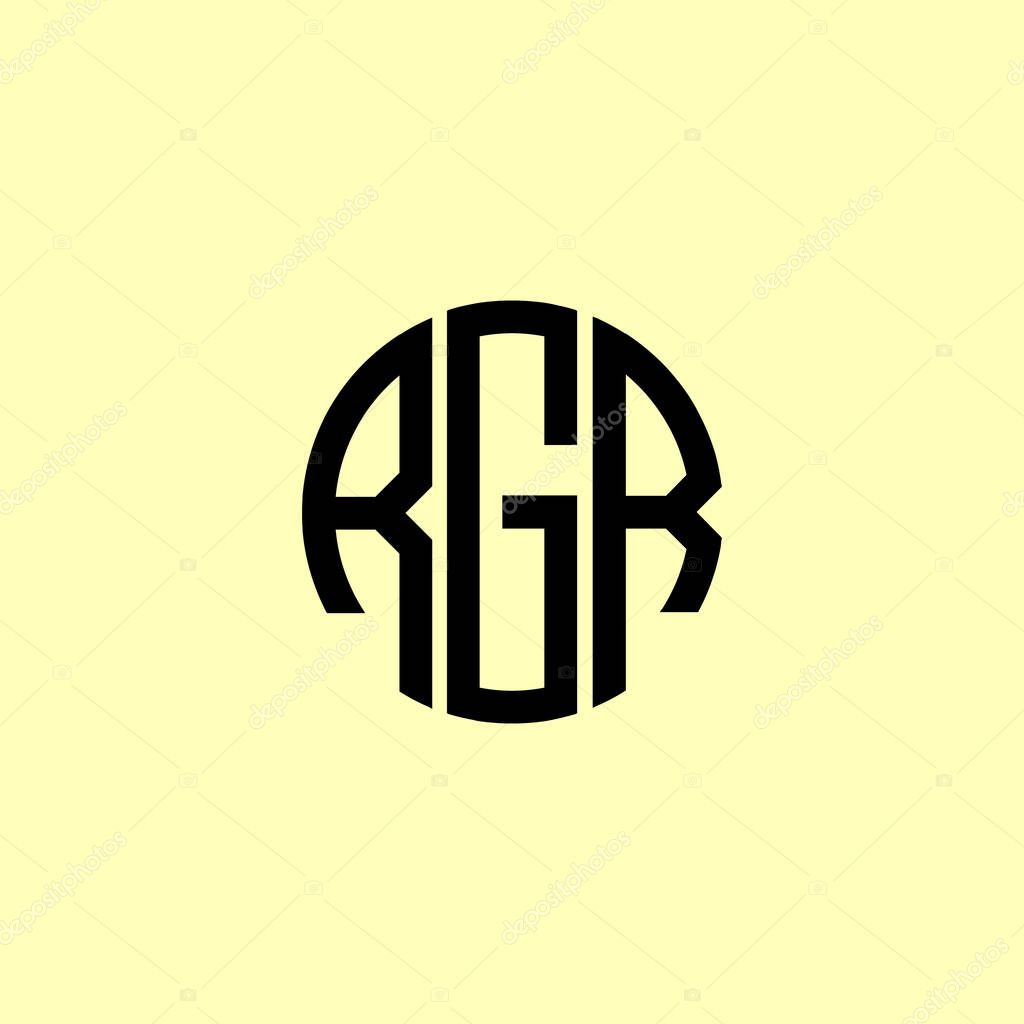 Letras iniciales redondeadas creativas Logo RGR. Será adecuado para qué ...
