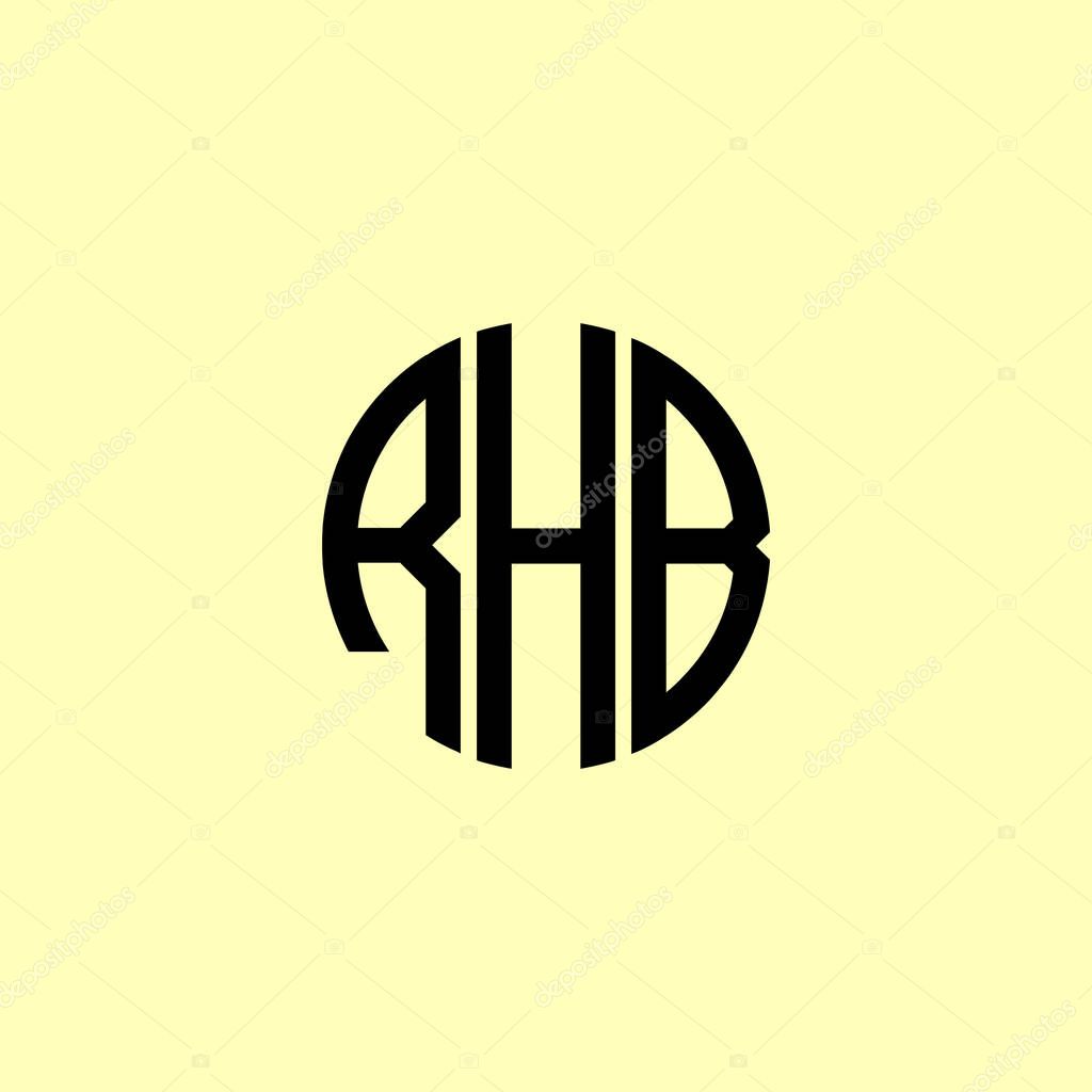 Letras iniciales redondeadas creativas Logo RHB. Será adecuado para qué empresa o nombre de ...