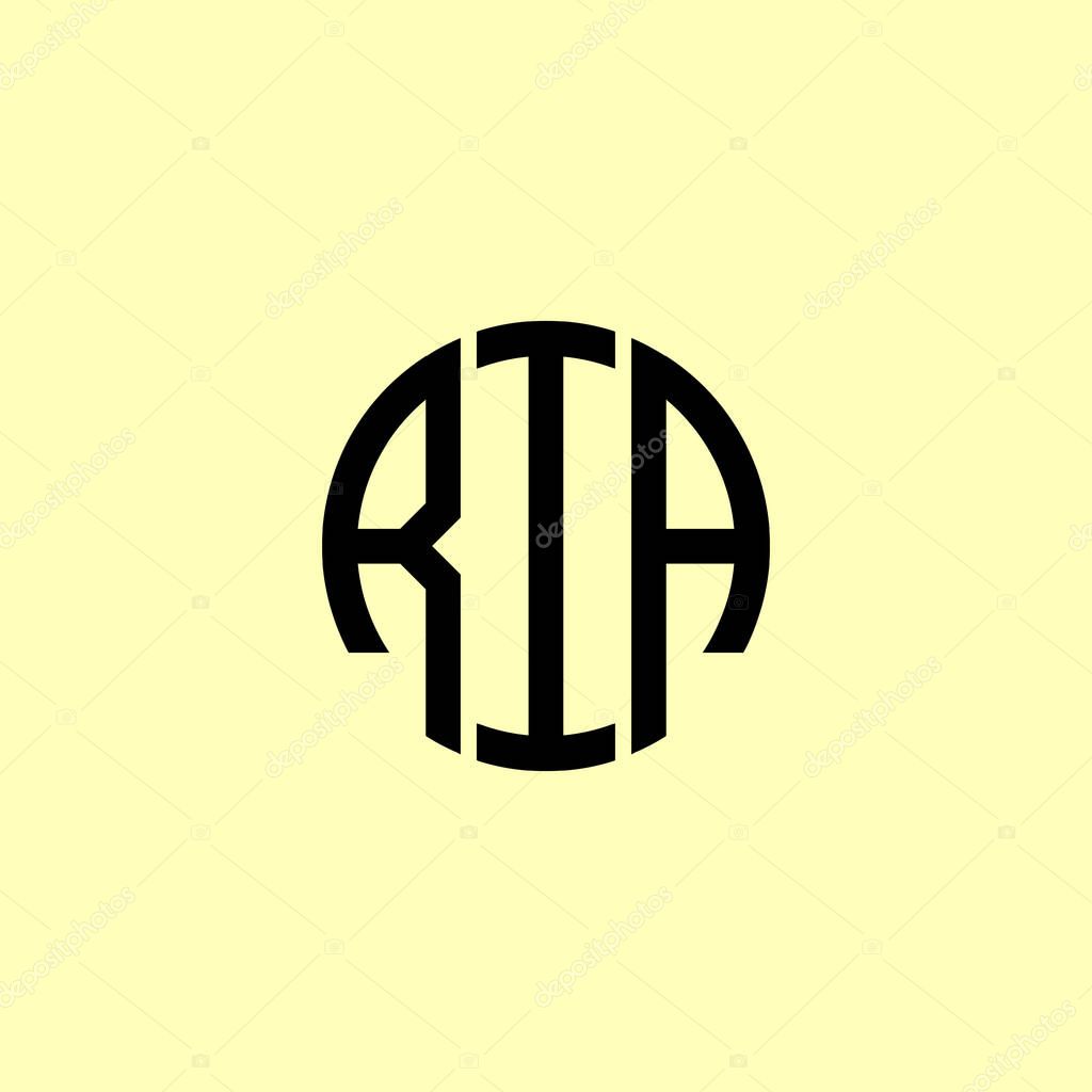 Letras iniciales redondeadas creativas Logo RIA. Será adecuado para qué ...