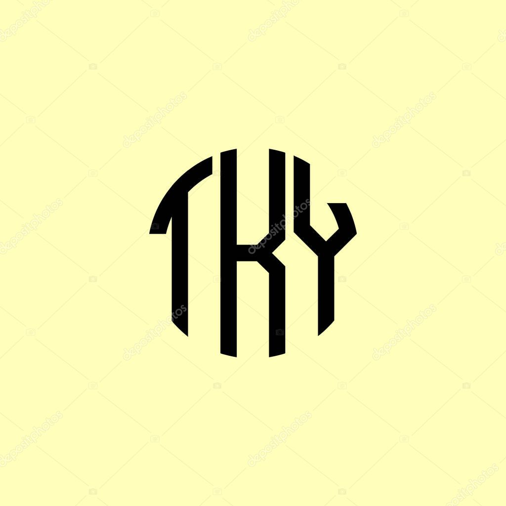 Letras iniciales redondeadas creativas Logo de TKY. Será adecuado para ...