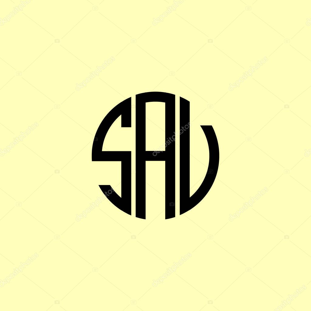 Letras iniciales redondeadas creativas Logo SAV. Será adecuado para qué ...