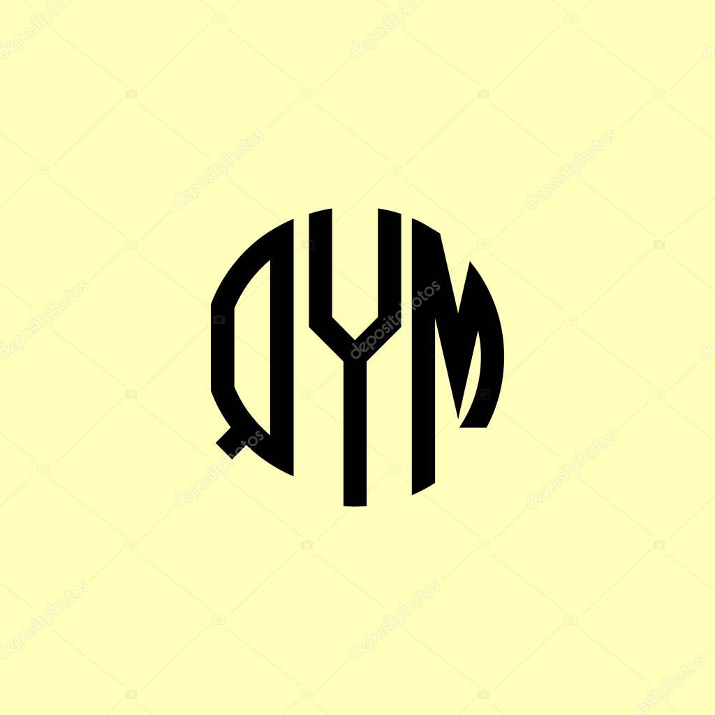 Letras iniciales redondeadas creativas Logo de QYM. Será adecuado para ...