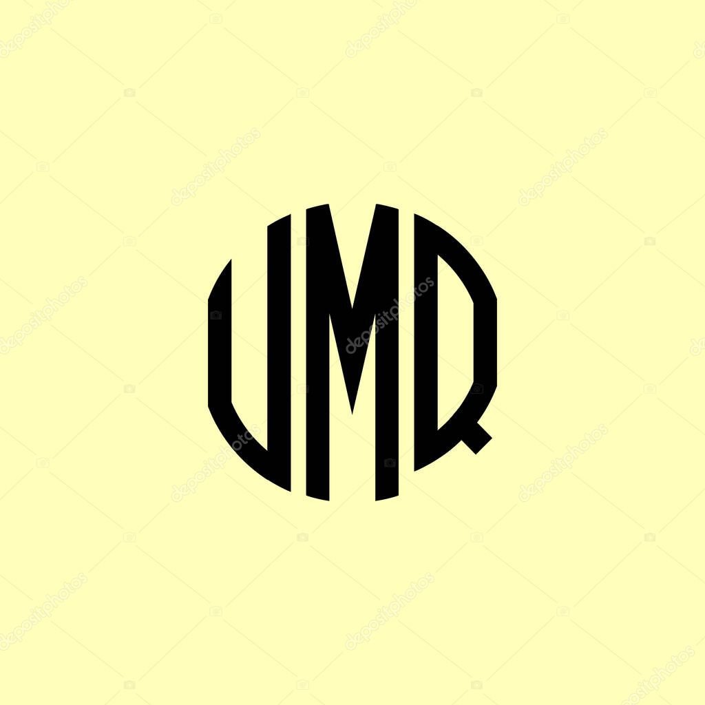 Letras iniciales redondeadas creativas UMQ Logo. Será adecuado para qué ...