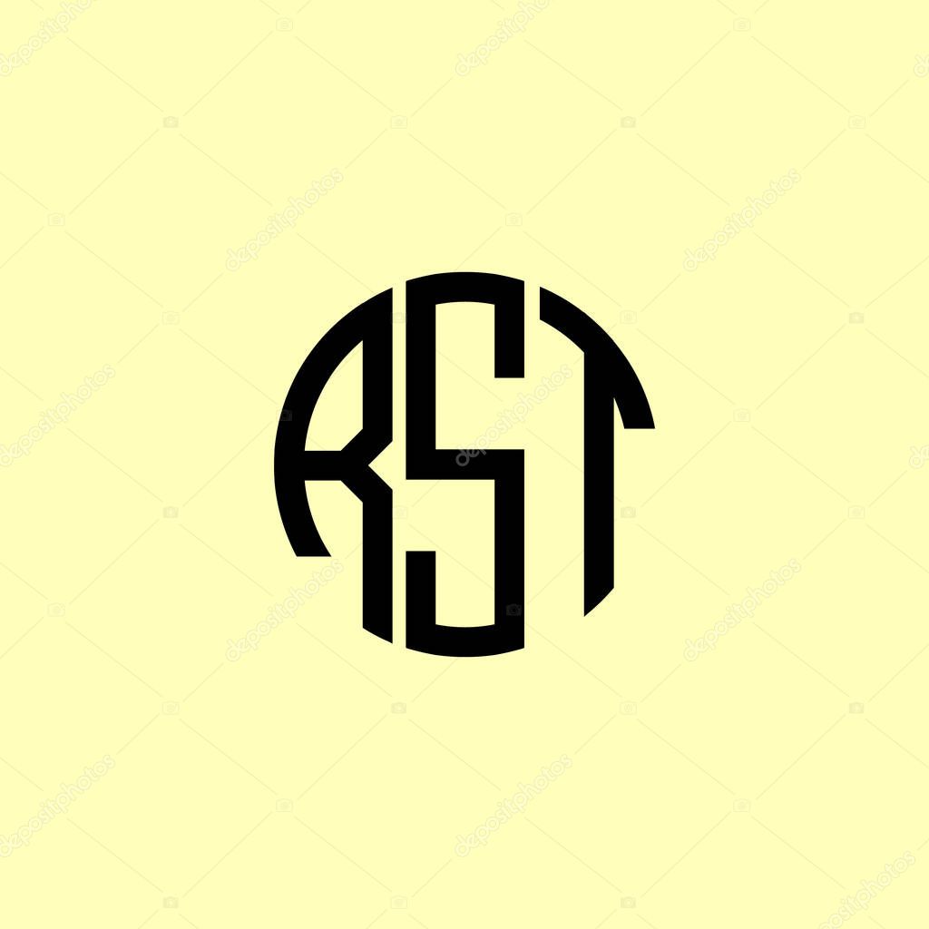 Letras iniciales redondeadas creativas Logo RST. Será adecuado para qué ...