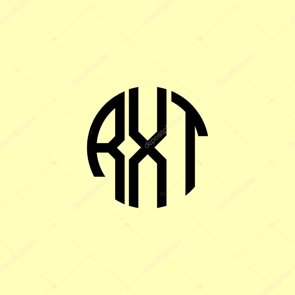 Letras iniciales redondeadas creativas Logo RXT. Será adecuado para qué ...