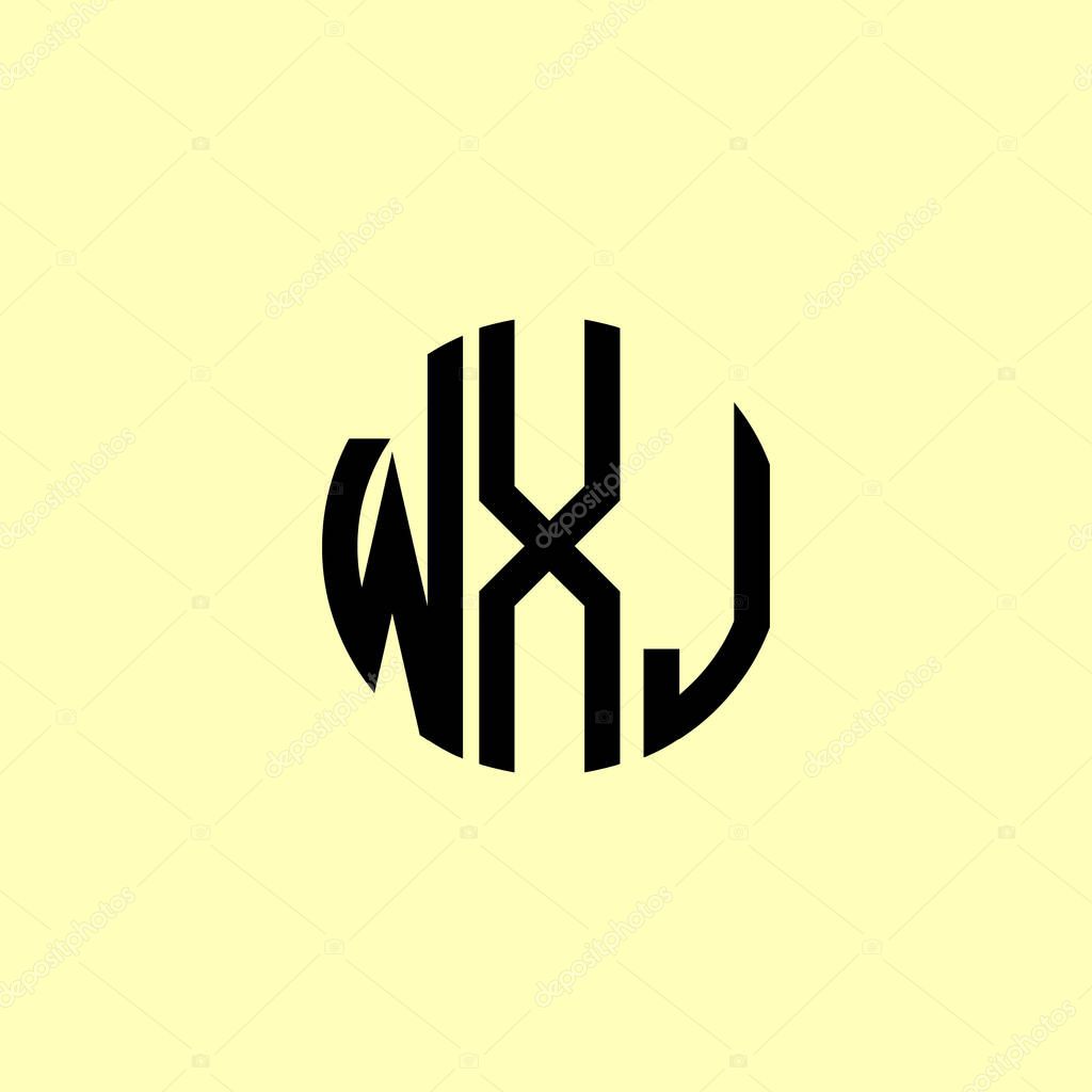 Letras iniciales redondeadas creativas logotipo de WXJ. Será adecuado ...