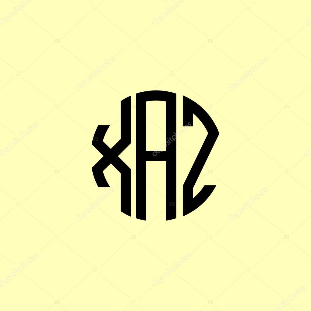 Letras iniciales redondeadas creativas Logo de XAZ. Será adecuado para ...
