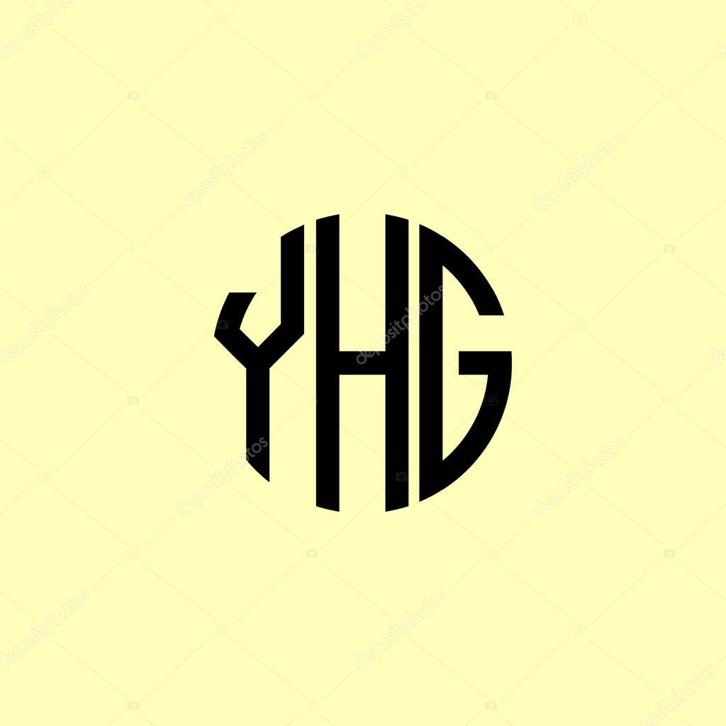 Letras iniciales redondeadas creativas YHG Logo. Será adecuado para qué ...