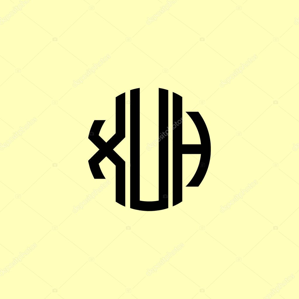 Letras iniciales redondeadas creativas Logo XUH. Será adecuado para qué ...