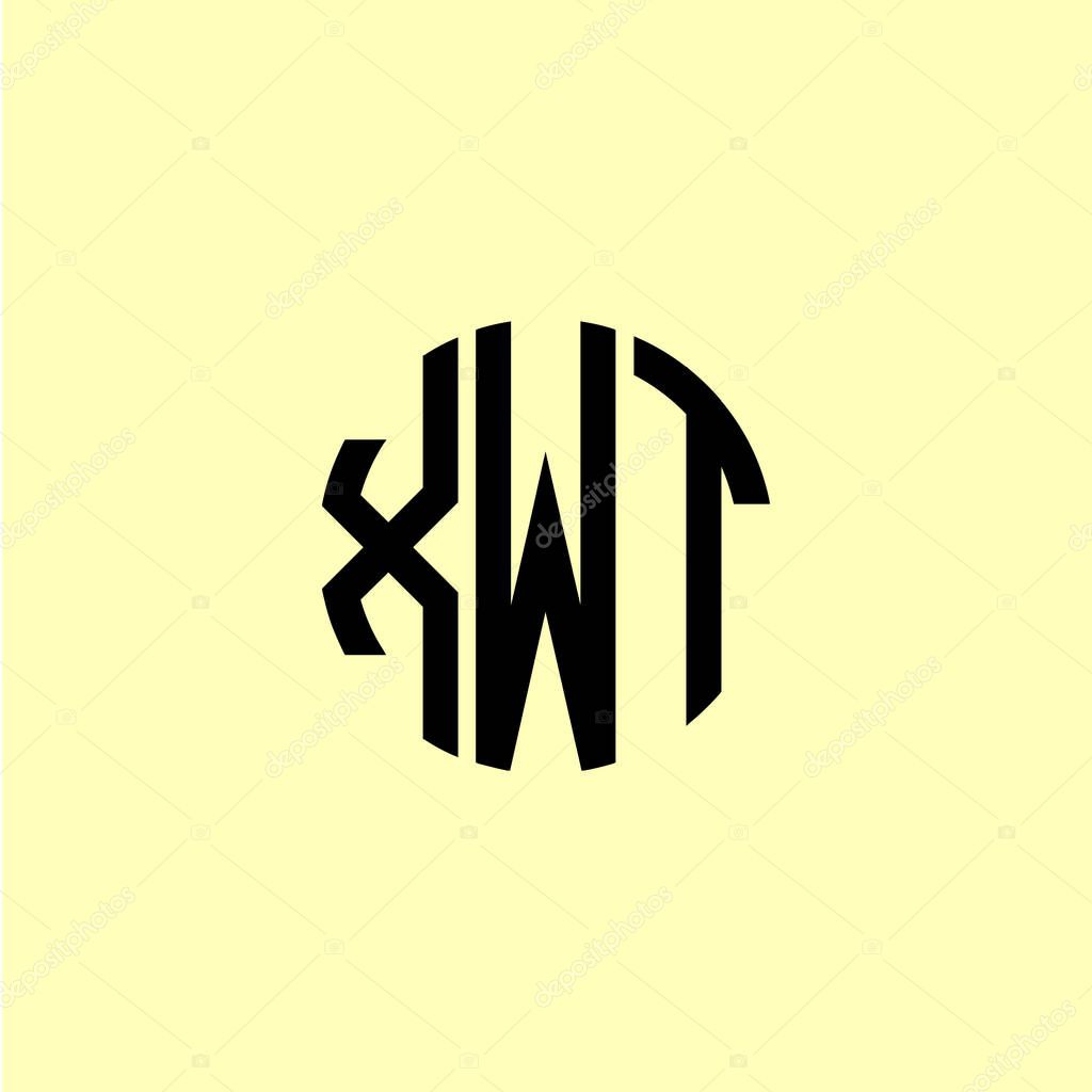 Letras iniciales redondeadas creativas Logo XWT. Será adecuado para qué empresa o nombre de ...