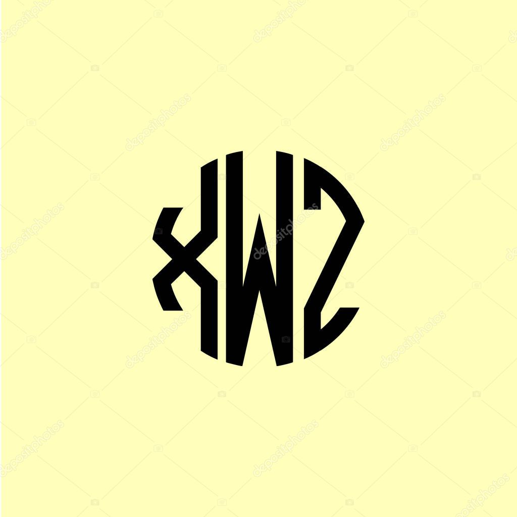 Letras iniciales redondeadas creativas Logo XWZ. Será adecuado para qué ...