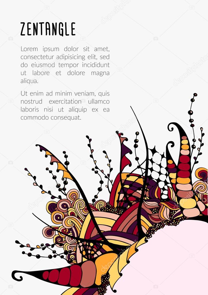 Zentangle poster template — Stock Vector © eakhludentsova #64659907