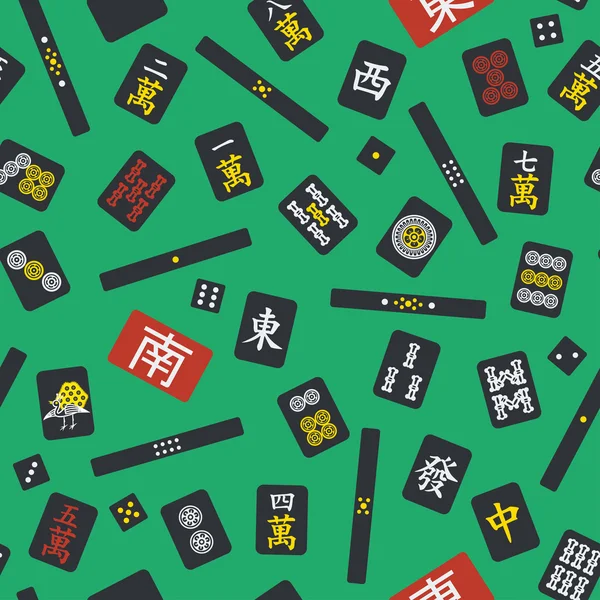 Seamless pattern with mahjong tiles Stock Vector Image by ...