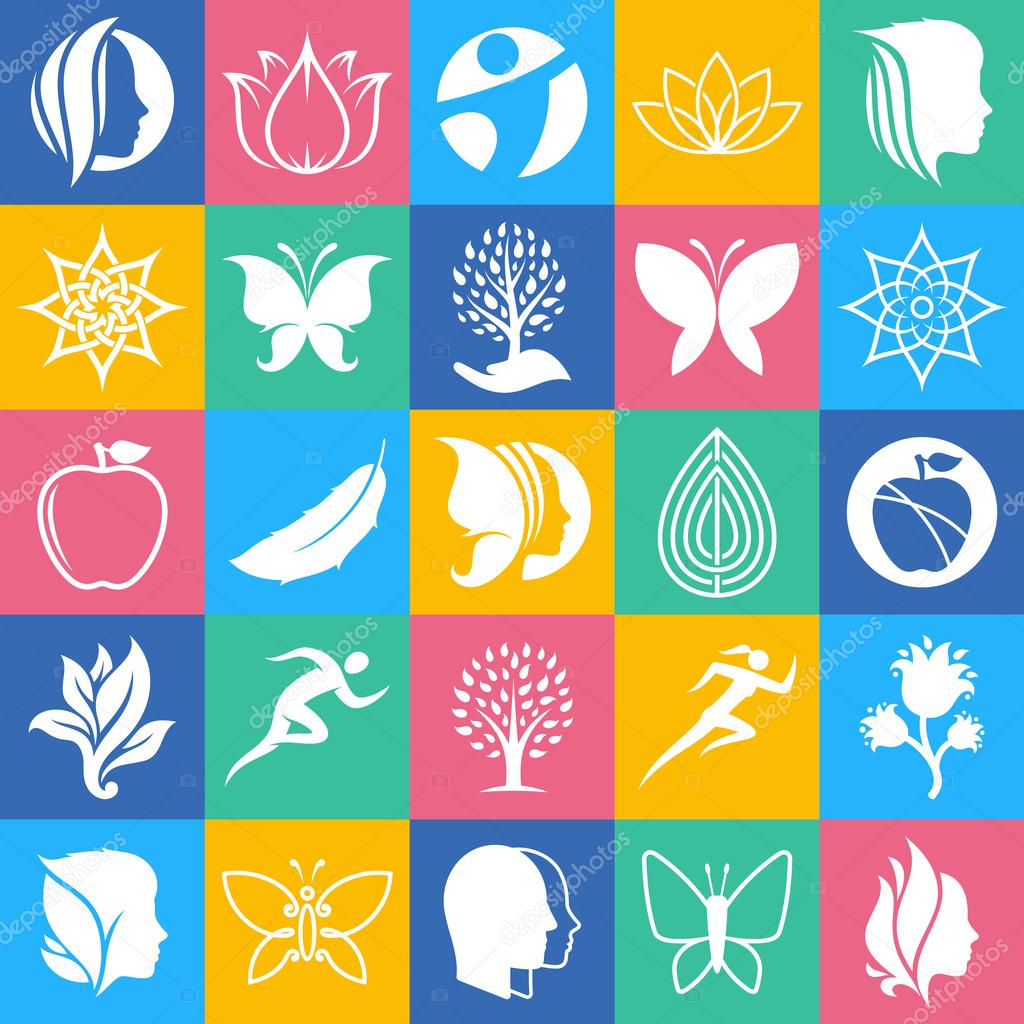 Beauty Icons, Symbols and Design Elements Stock Vector Image by ...