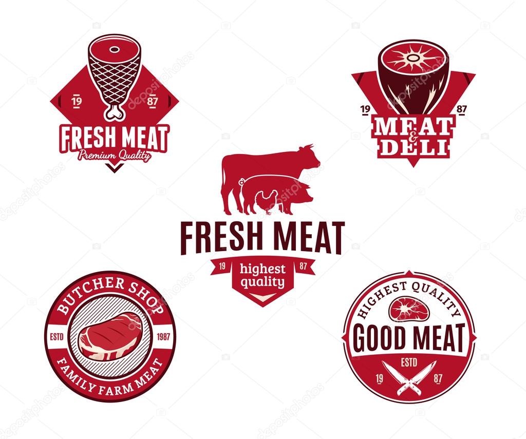 Butchery and meat products logo and design elements Stock Vector Image ...