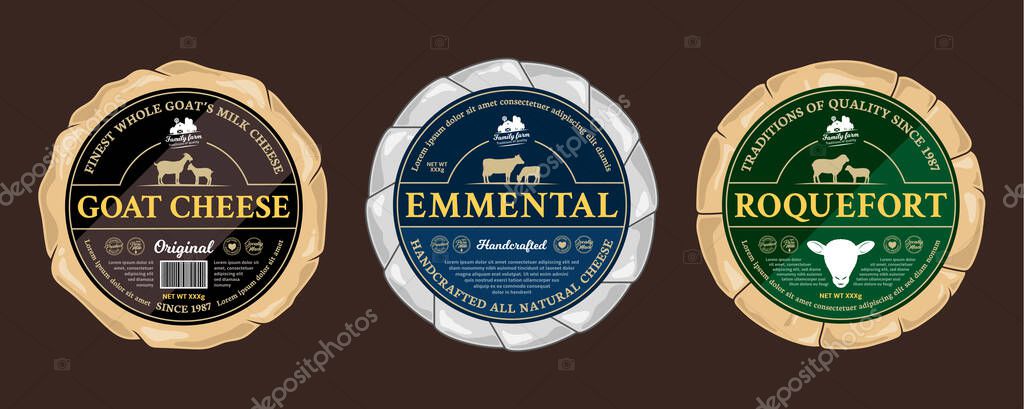Goat cheese label Vector Art Stock Images | Depositphotos