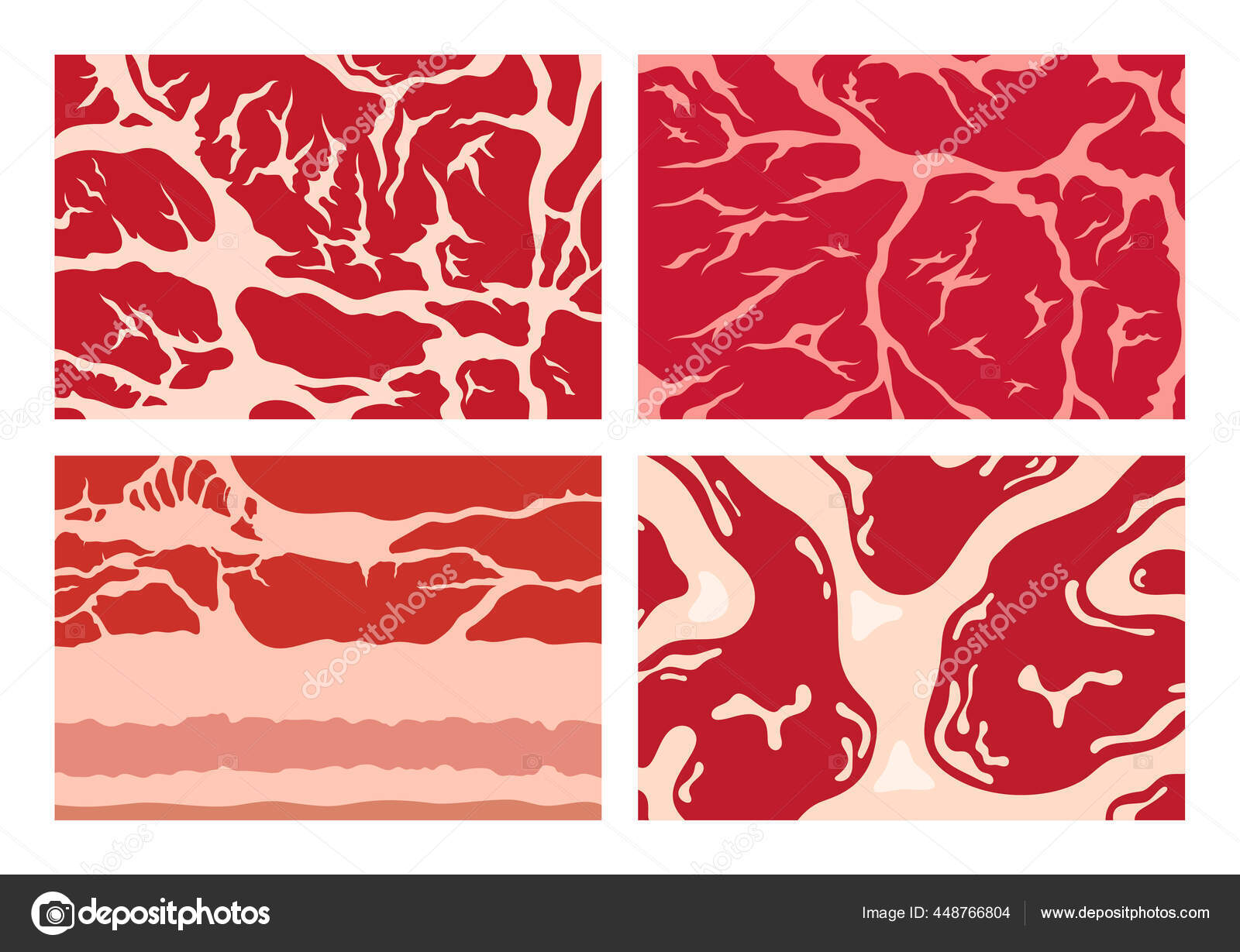 Vector Meat Background Pattern Collection Beef Pork Lamb Meat Textures ...