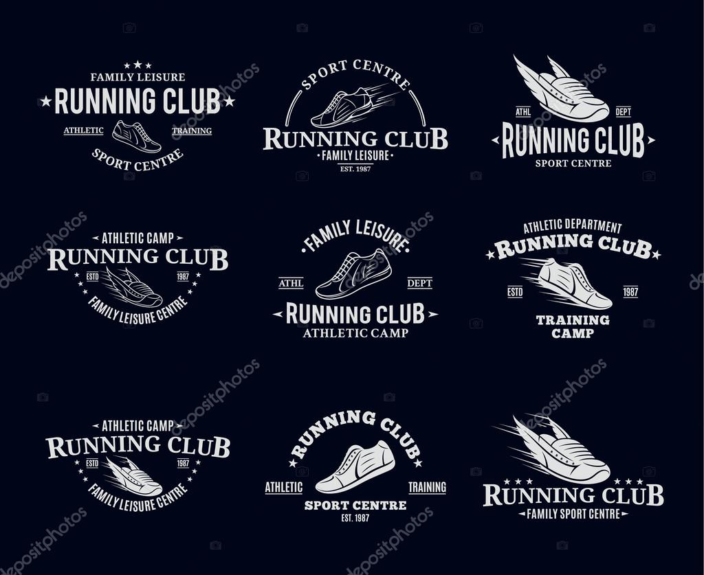 Running Club Logo, Labels Templates and Badges Stock Vector Image by ...
