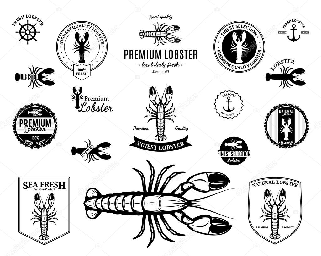 Lobster Logos, Labels and Design Elements Stock Vector Image by ...