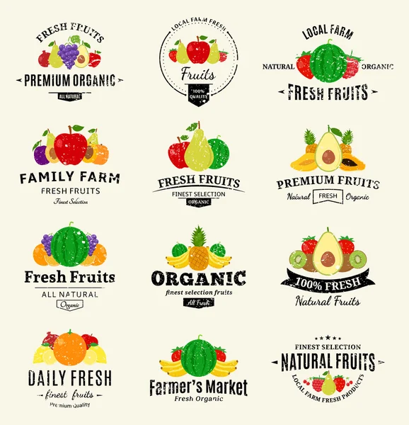 ᐈ Fruit logos stock vectors, Royalty Free fruit logo images | download on Depositphotos®