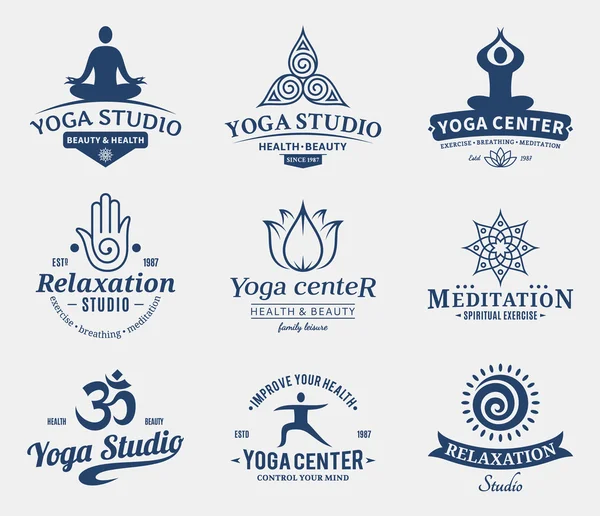 Yoga Studio Labels, Icons and Design Elements - Stock Image - Everypixel