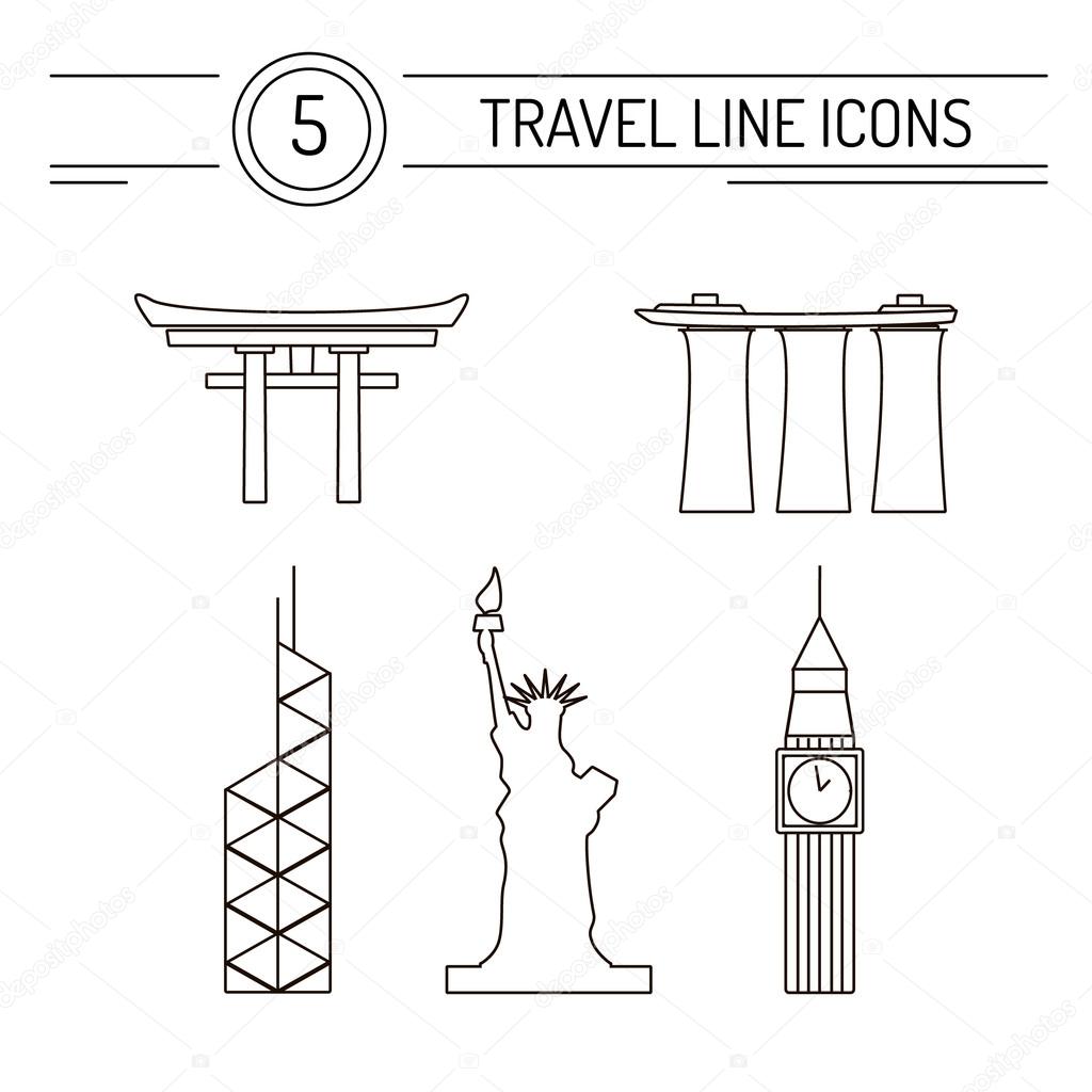 Travel Line Icons Stock Vector by ©Your_Inspiration 80041690