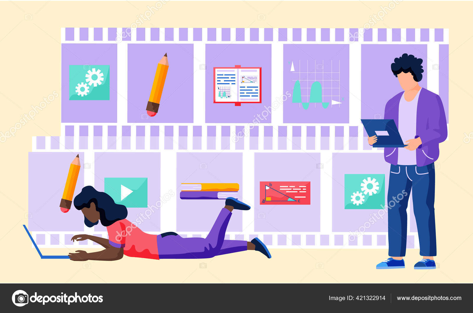 Online math course. Learning mathematics in internet, idea of distance ...