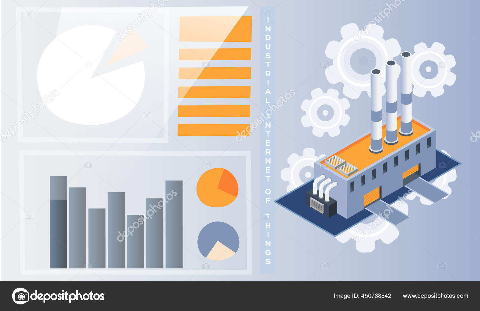 Industrial internet of things, modern production plant. Dynamics of ...