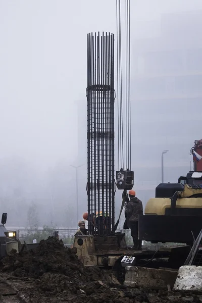 Drillers. Job drilling rig reinforced carcass immersion bored piles ...