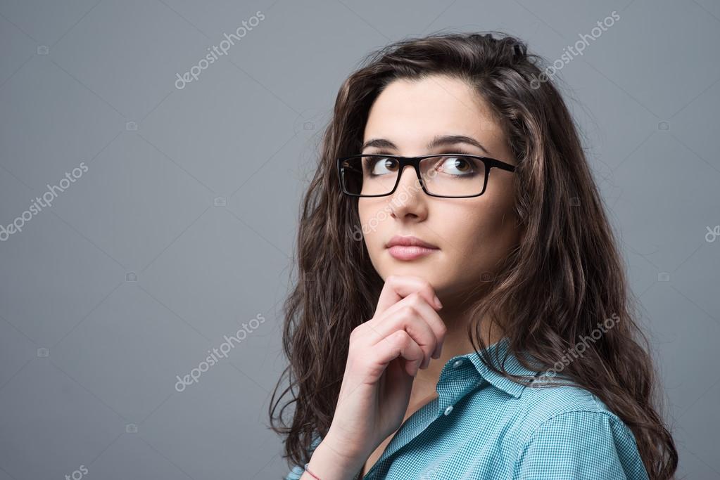 Woman thinking and making plans — Stock Photo © stockasso #68568893 Woman thinking and making plans — Stock Photo © stockasso #68568893