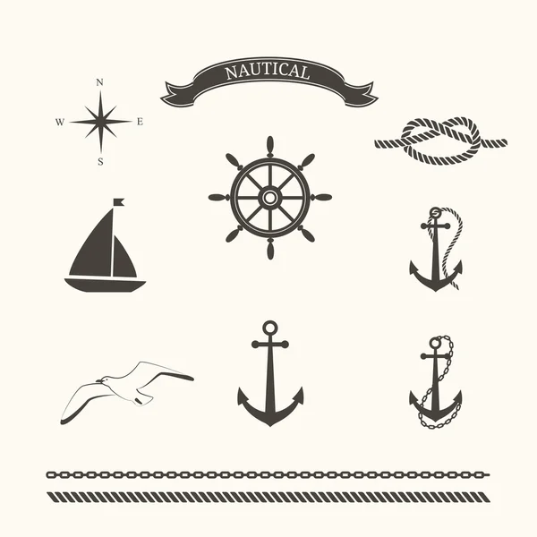 Set of nautical heraldry themed elements — Stock Vector © Seamartini ...