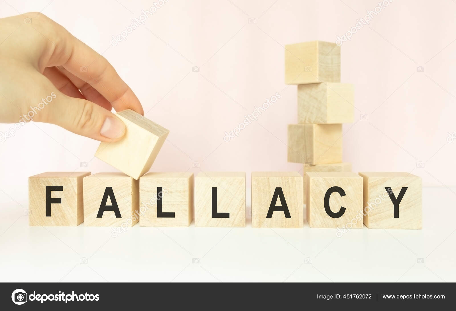 Fallacy Word Cubes Light Table Flower Light Background Stock Photo by ...