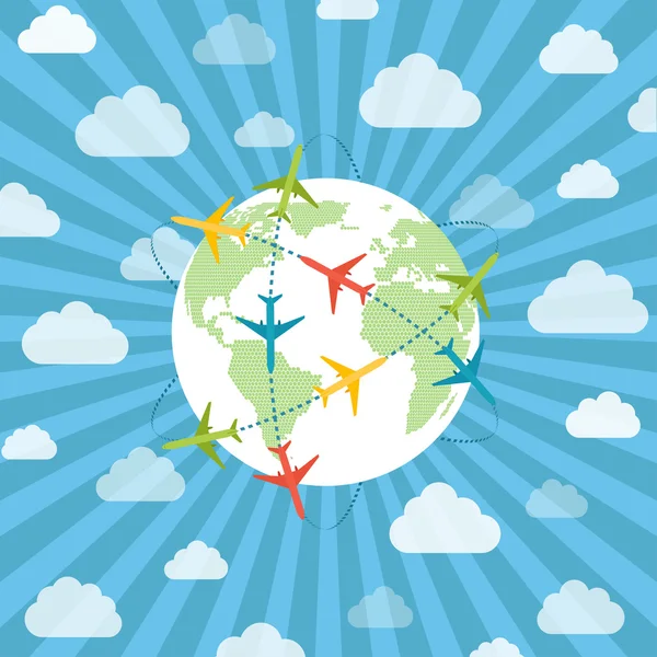 Mapamundi con aviones Vector Art Stock Images | Depositphotos
