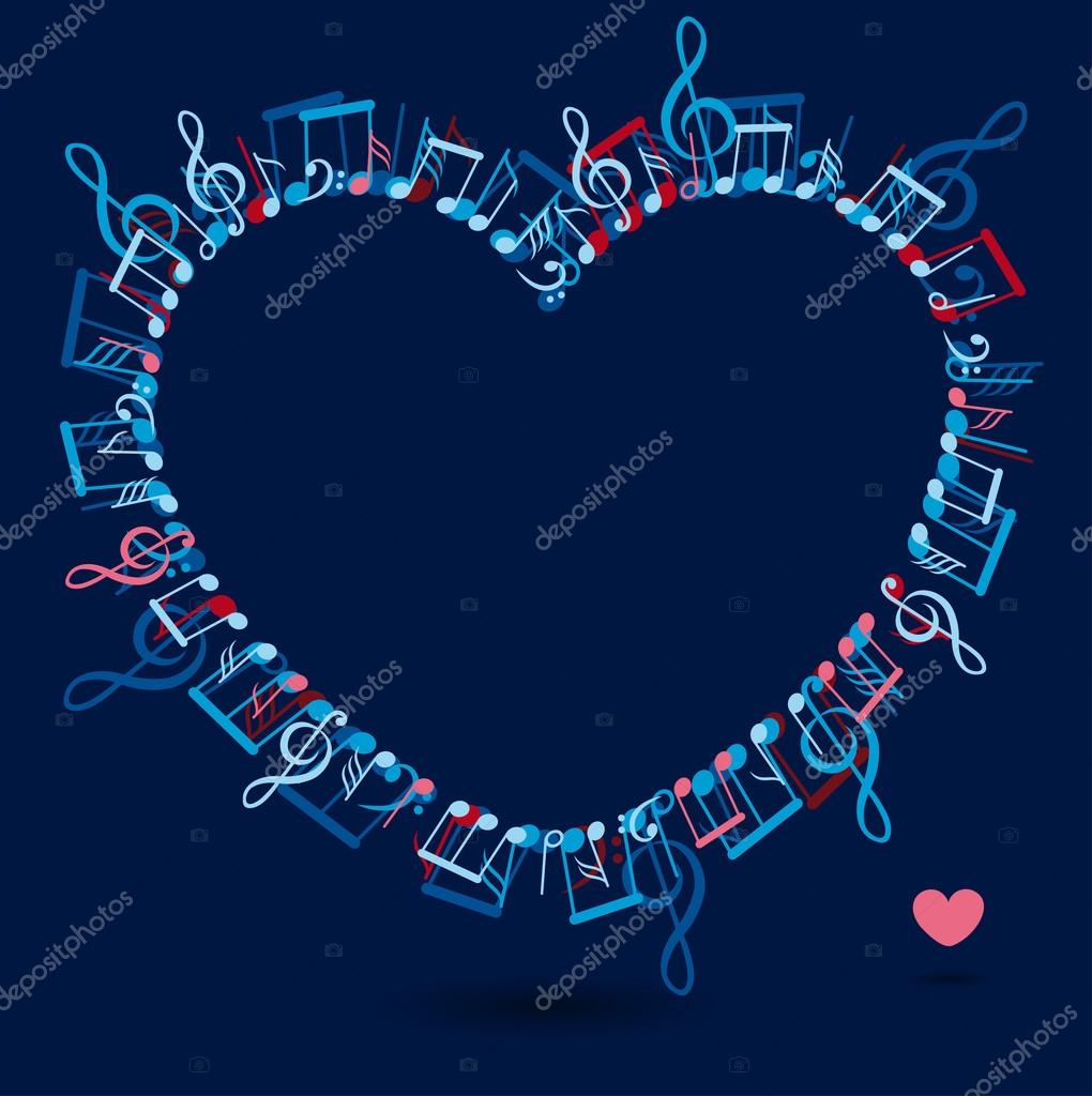 Heart frame with colorful music notes Stock Vector Image by ©YadvigaGr ...