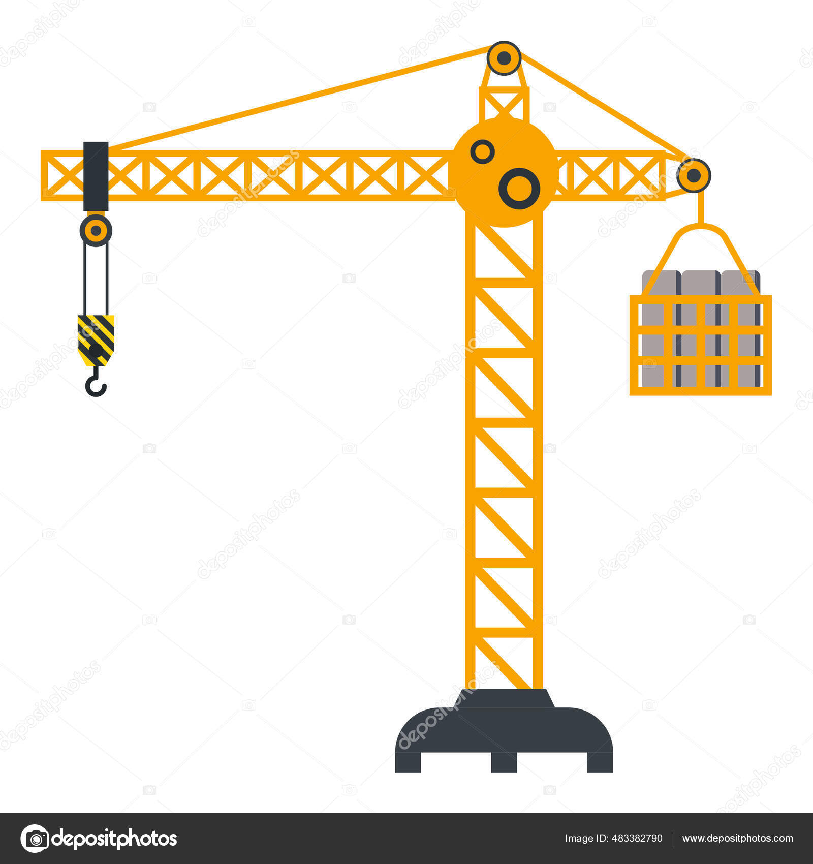 Tower Crane Build Machine Illustration Stock Vector by ©graphicicons19 ...