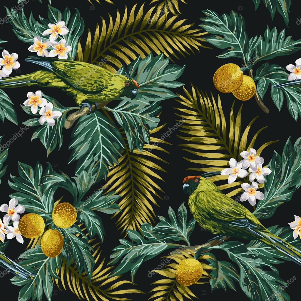 Seamless Tropical Pattern Stock Vector Image By ©lisla 123427884