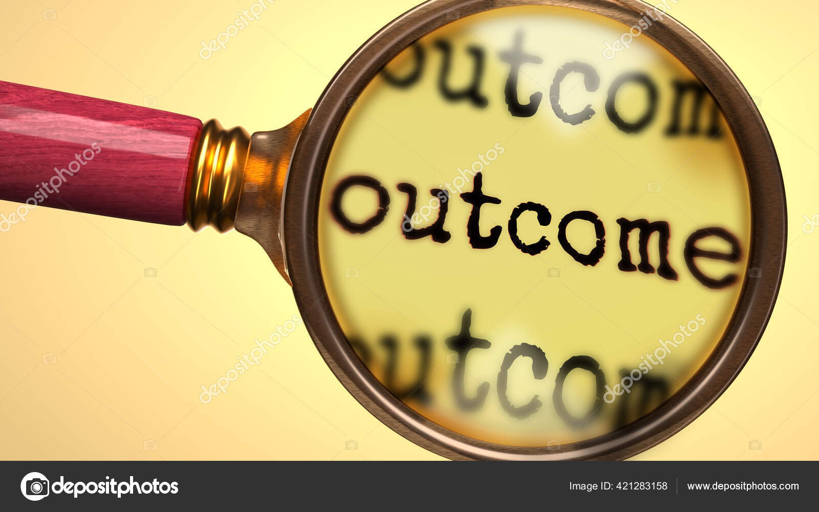 Examine Study Outcome Showed Magnify Glass Word Outcome Symbolize ...