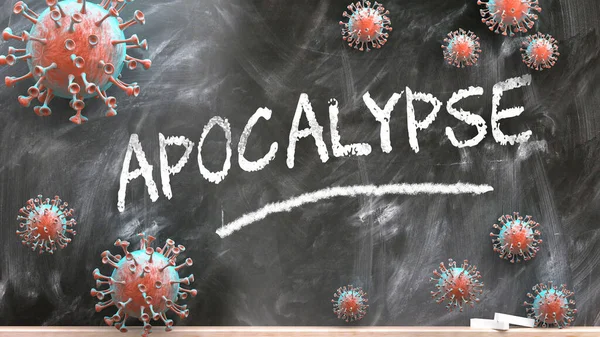 Apocalypse and covid virus - pandemic turmoil and Apocalypse pictured ...