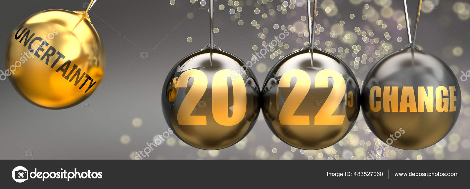Uncertainty Driving Force Change New Year 2022 Pictured Swinging Sphere ...