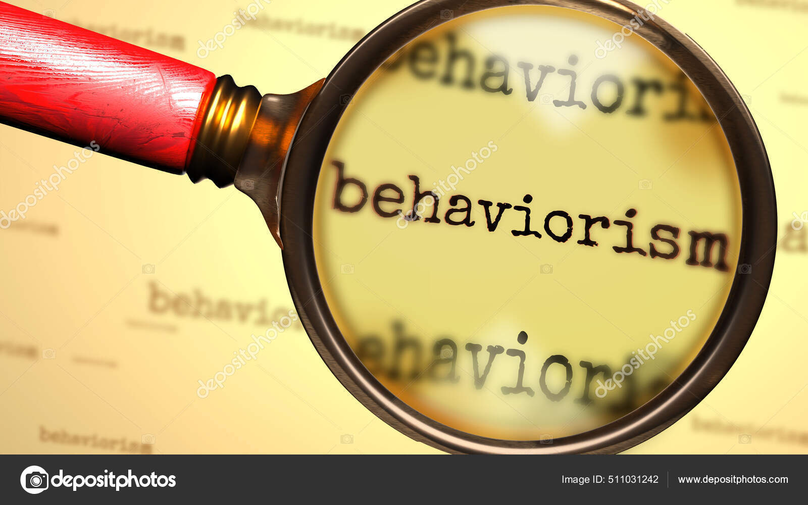 Behaviorism Magnifying Glass English Word Behaviorism Symbolize ...