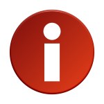 Red shiny Button: Information Symbol for support and contact Stock ...