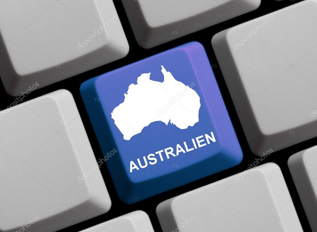 Computer Keyboard - Outline of Australia german — Stock Photo © keport ...