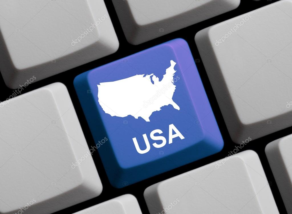 Computer Keyboard - Outline of USA — Stock Photo © keport #88660526