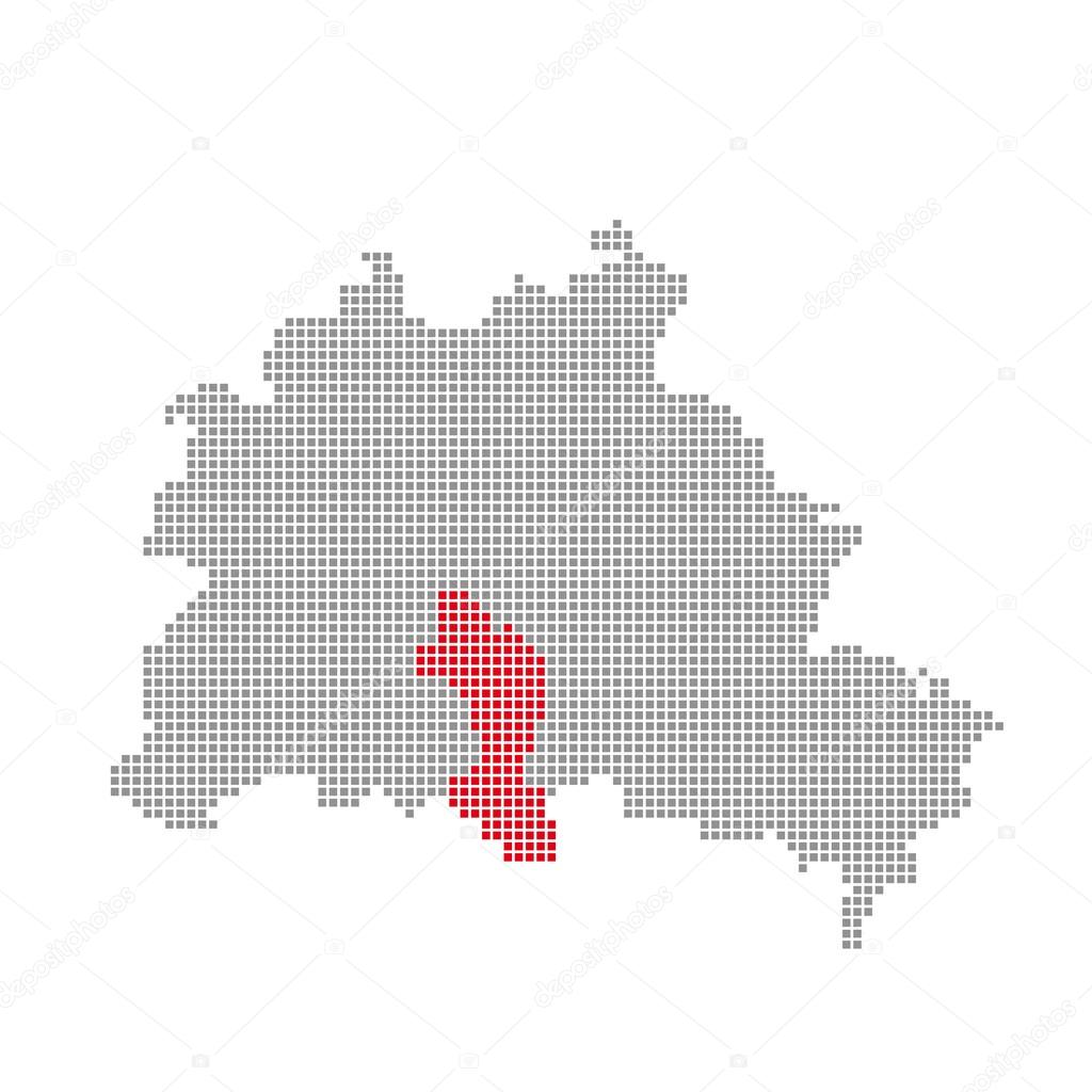 Pixel Map Berlín - Tempelhof-Schoeneberg — Foto de stock #94587878 © keport