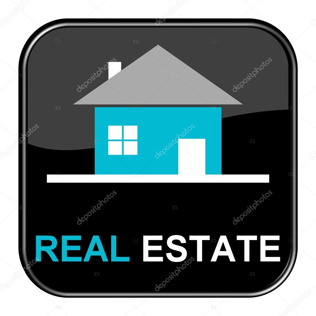 Shiny black Button Real estate — Stock Photo © keport #94614422