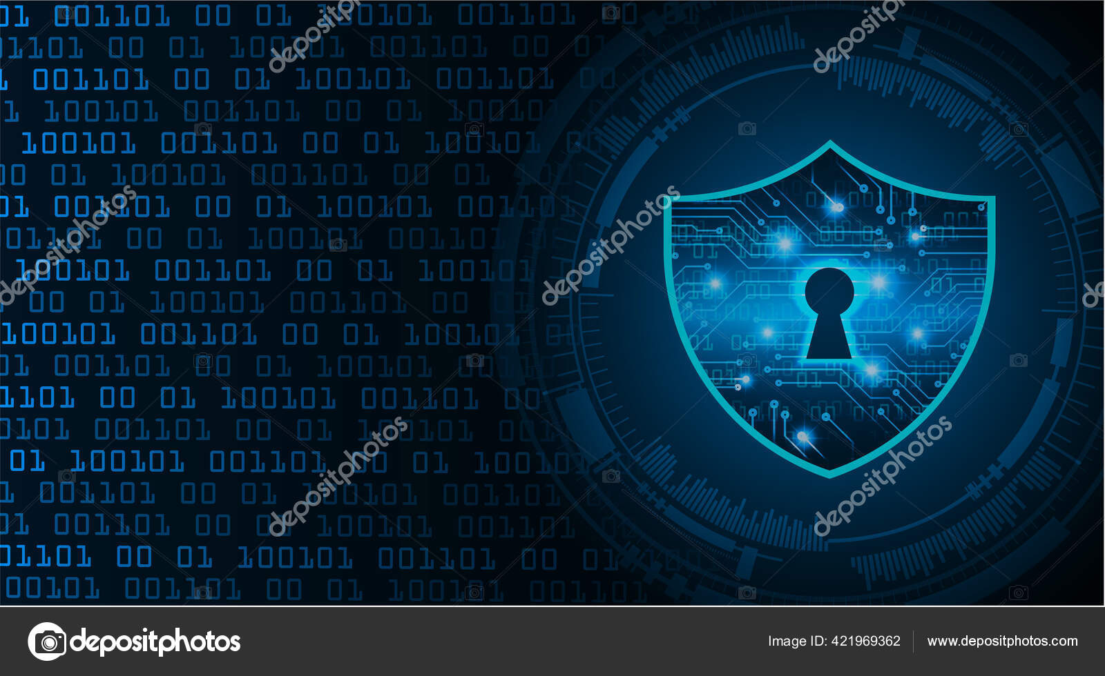 Closed Padlock Digital Background Cyber Security Stock Vector by ...