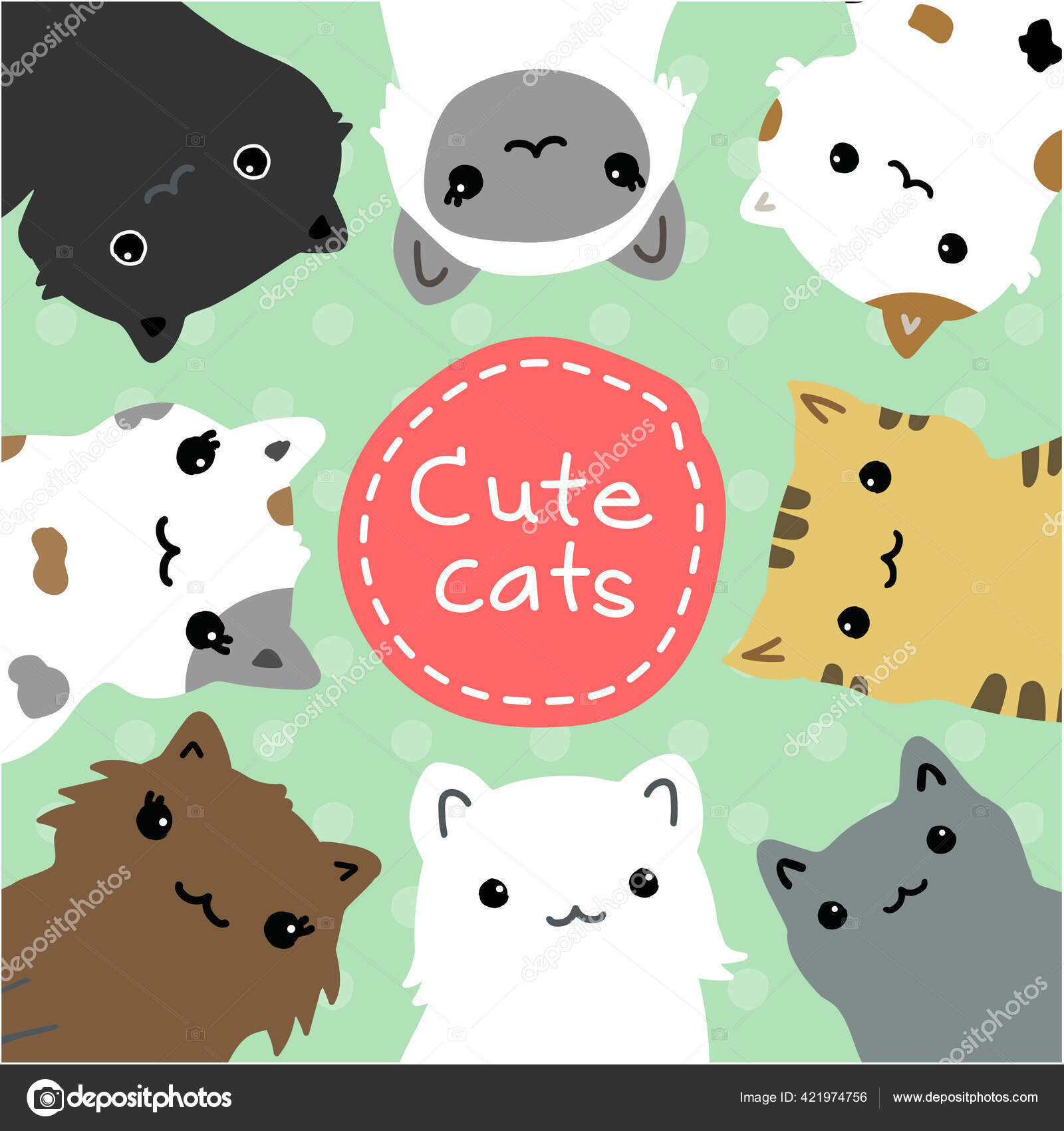 Lindo Gatos Vector Conjunto Vector de stock por ©titima157@gmail.com ...