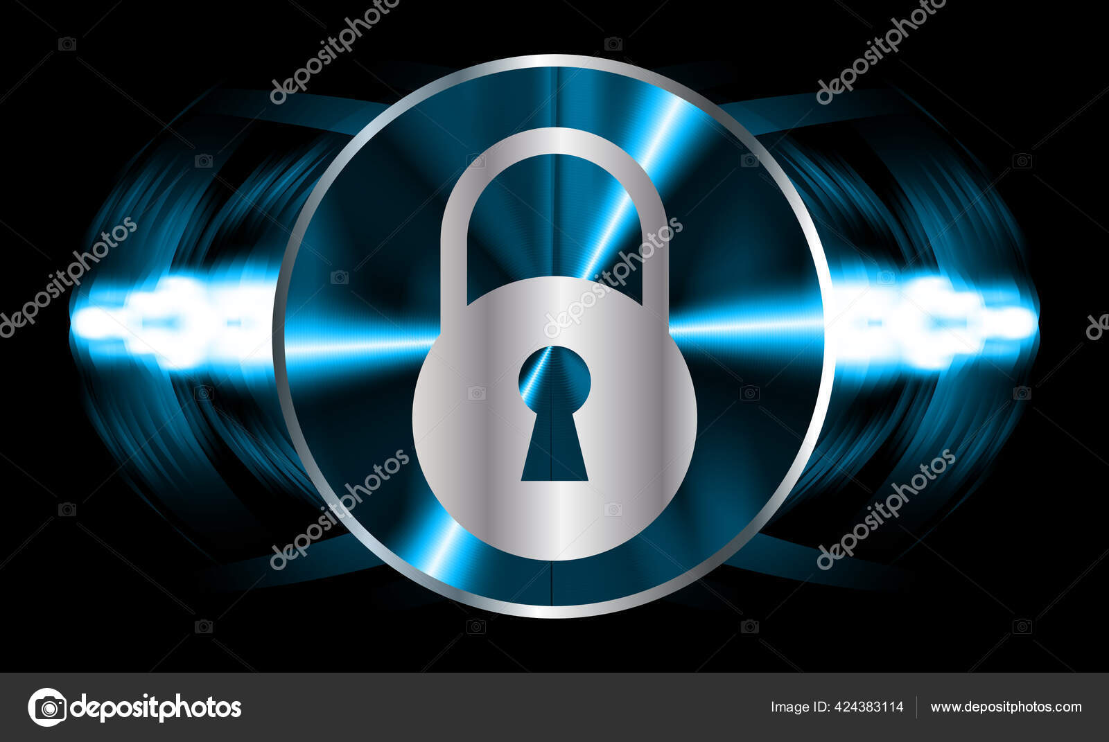 Padlock Lock Black Background Stock Vector Image by ©titima157@gmail ...