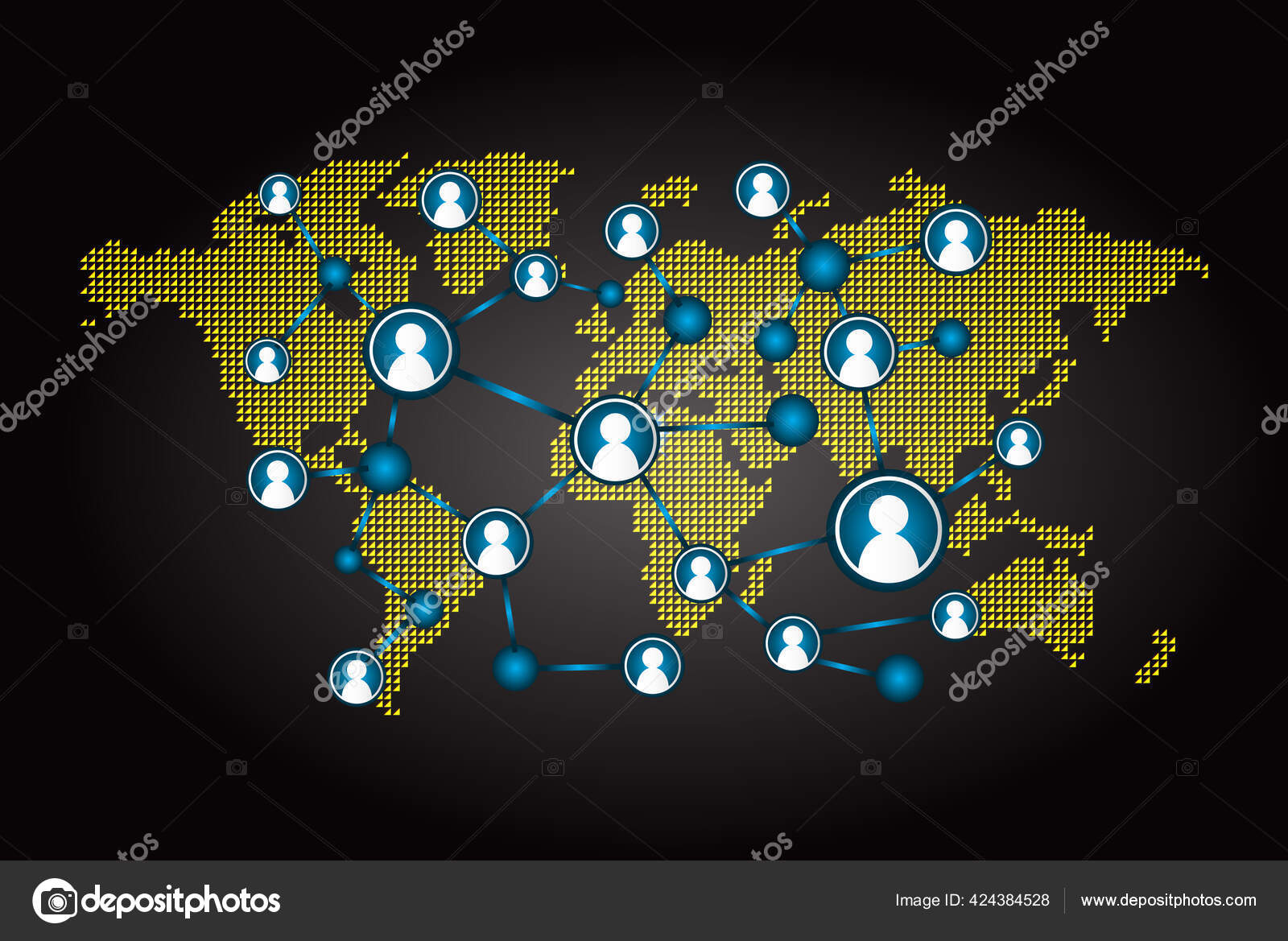 World Map Dots Lines Vector Illustration Stock Vector Image by ...